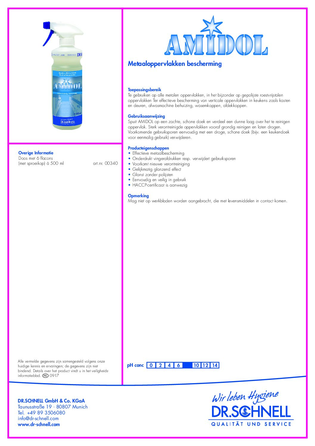 Dr. Schnell Amidol Metaal Beschermer Sprayflacon 500ml - HygiëneLoods